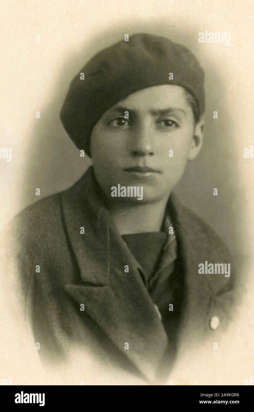 Portrait of a teenage girl with hat, Italy Stock Photo - Alamy