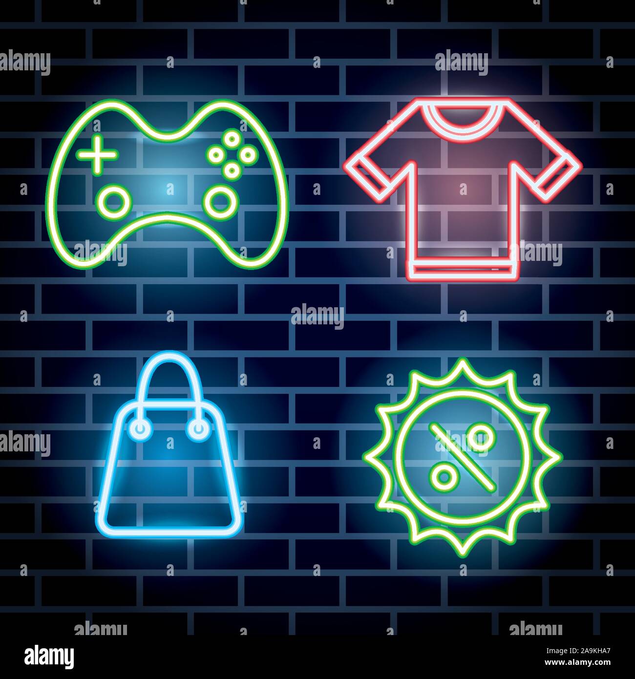 bundle of neon lights icons Stock Vector Image & Art - Alamy