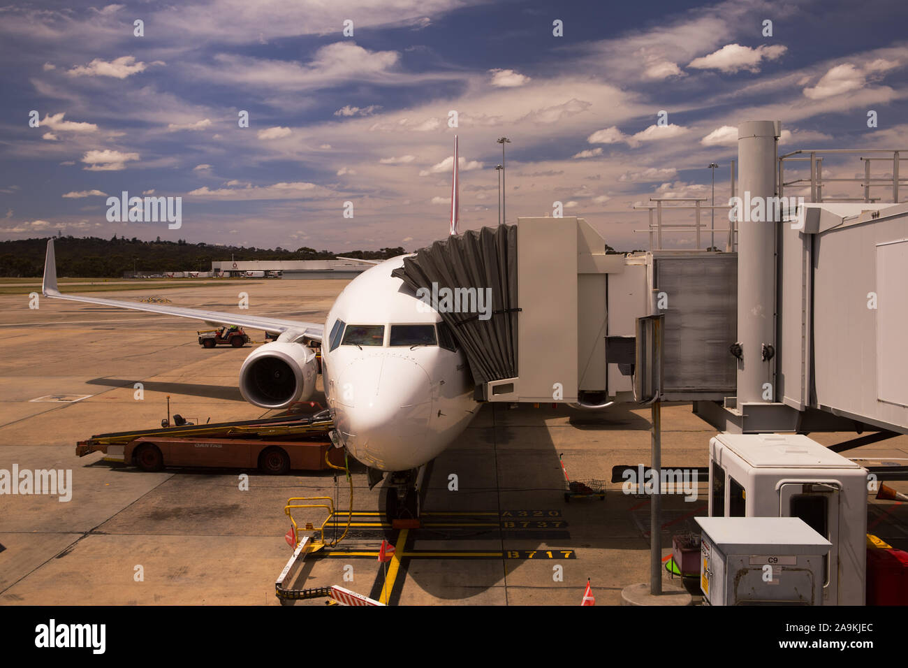 Aircraft on Stand, Melbourne Airport Stock Photo - Alamy
