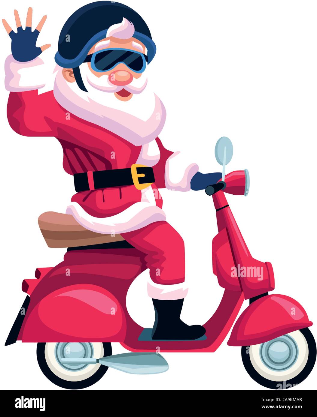 Santa claus riding motorcycle Stock Vector Images - Alamy