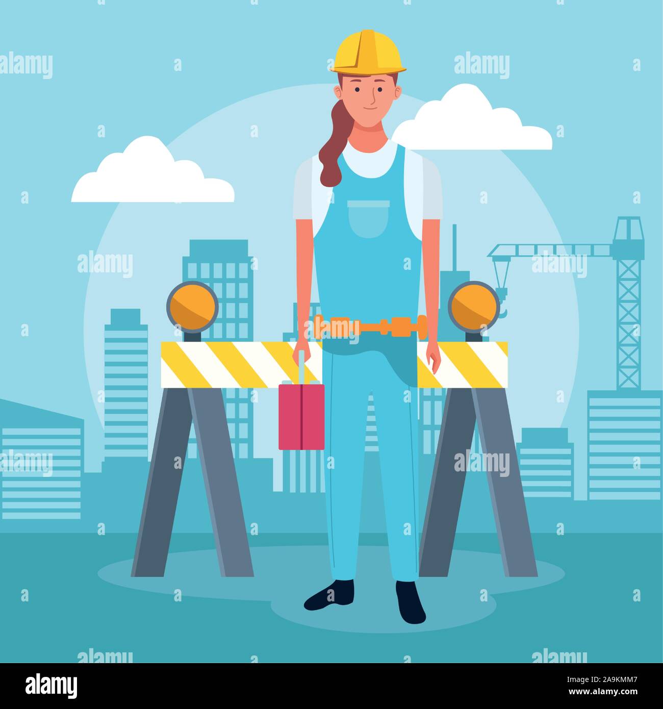 Worker installing a traffic sign hi-res stock photography and images ...