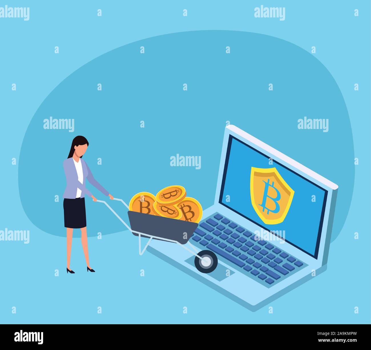 Businesswoman avatar laptop Stock Vector Images - Alamy