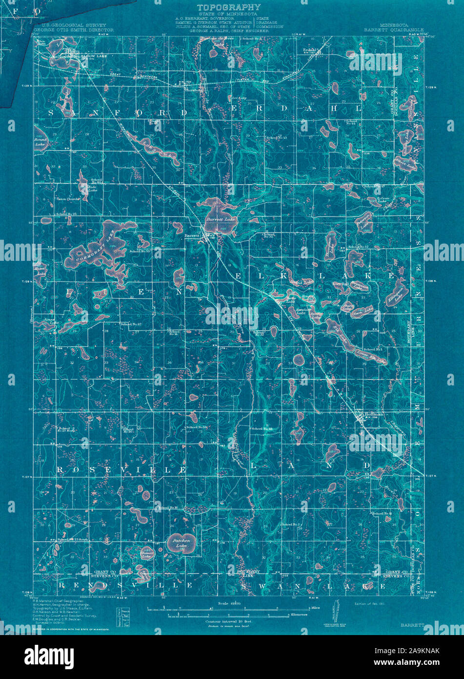 Minnesota map 1911 hi-res stock photography and images - Alamy