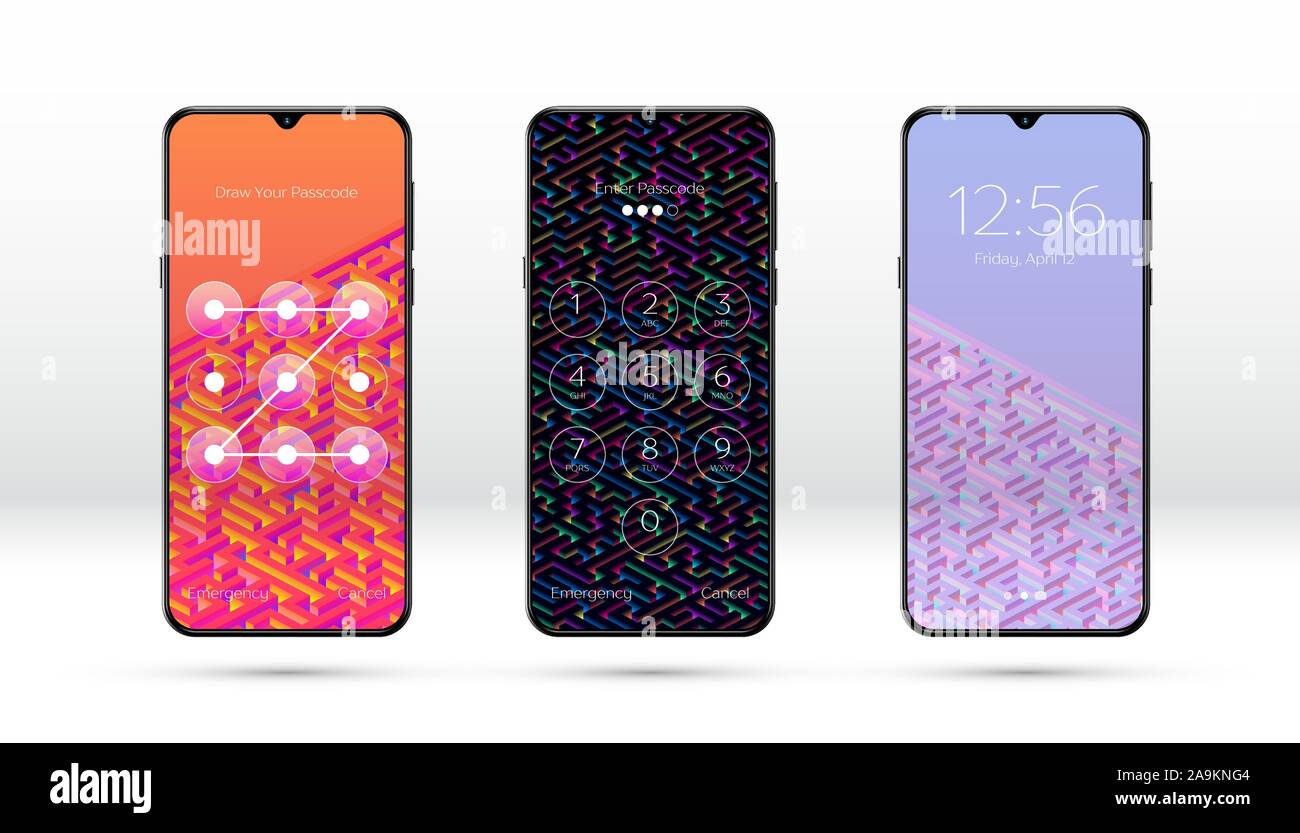Smartphone lock screen background with abstract maze or labyrinth ...