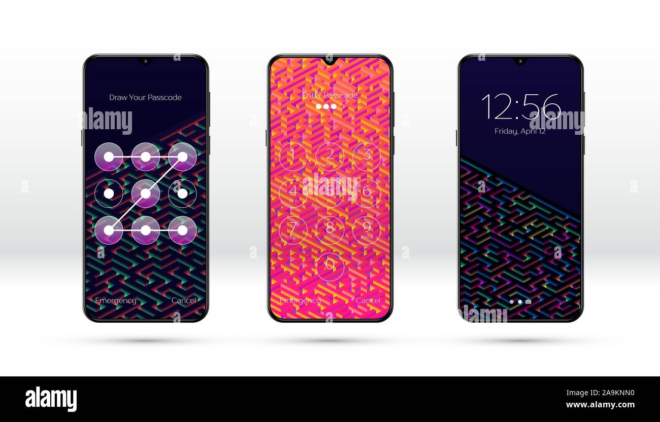 Smartphone lock screen background with abstract maze or labyrinth ...