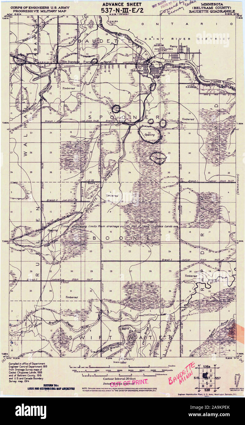 Baudette map hi-res stock photography and images - Alamy