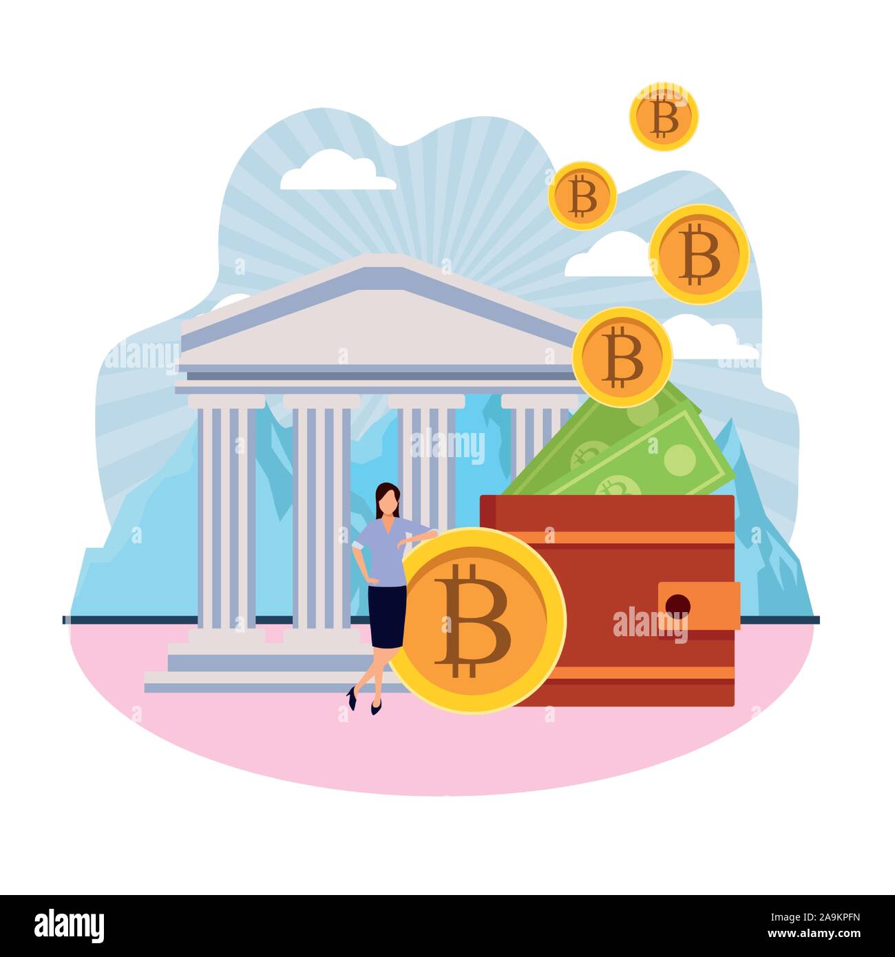 Bitcoin bills Stock Vector Images - Alamy
