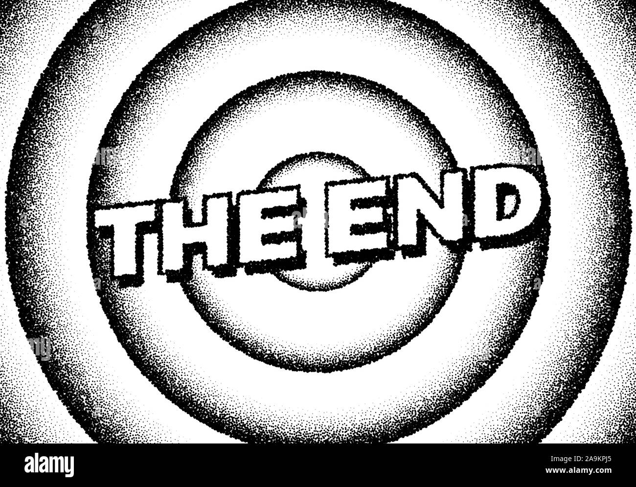 The end movie titles with circles and retro stipple style Stock Vector ...