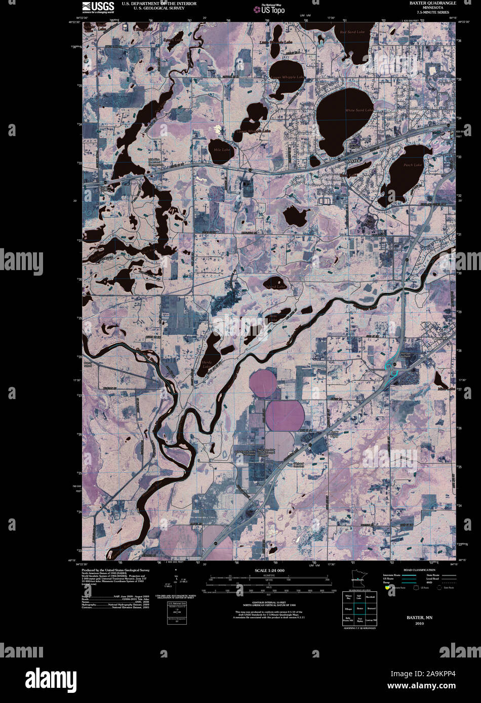 Map of baxter minnesota hi-res stock photography and images - Alamy