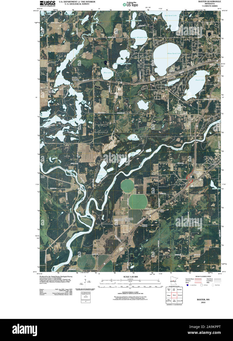 Map of baxter minnesota hi-res stock photography and images - Alamy