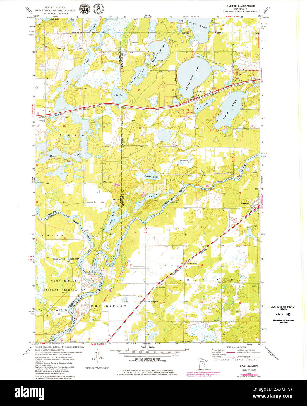 Map of baxter minnesota hi-res stock photography and images - Alamy