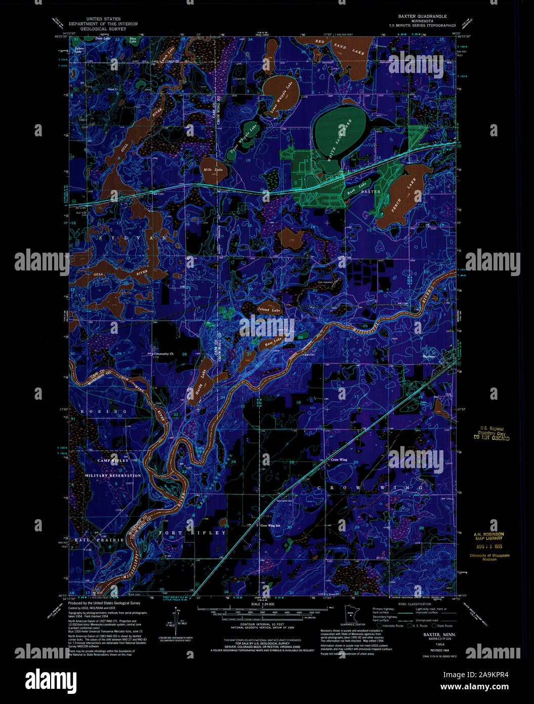 Map of baxter minnesota hi-res stock photography and images - Alamy