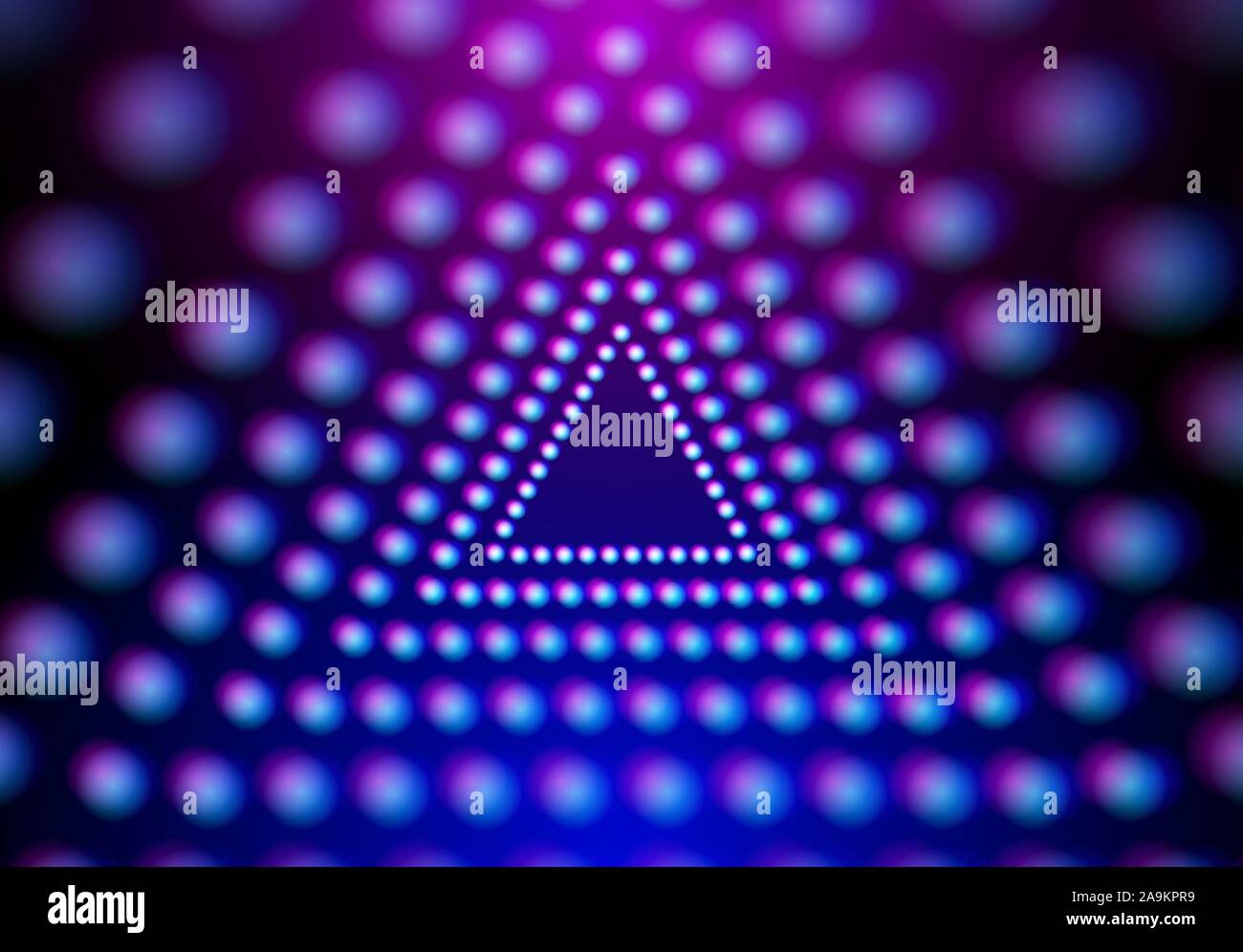 Abstract neon triangle with grid of glowing lights Stock Vector Image ...