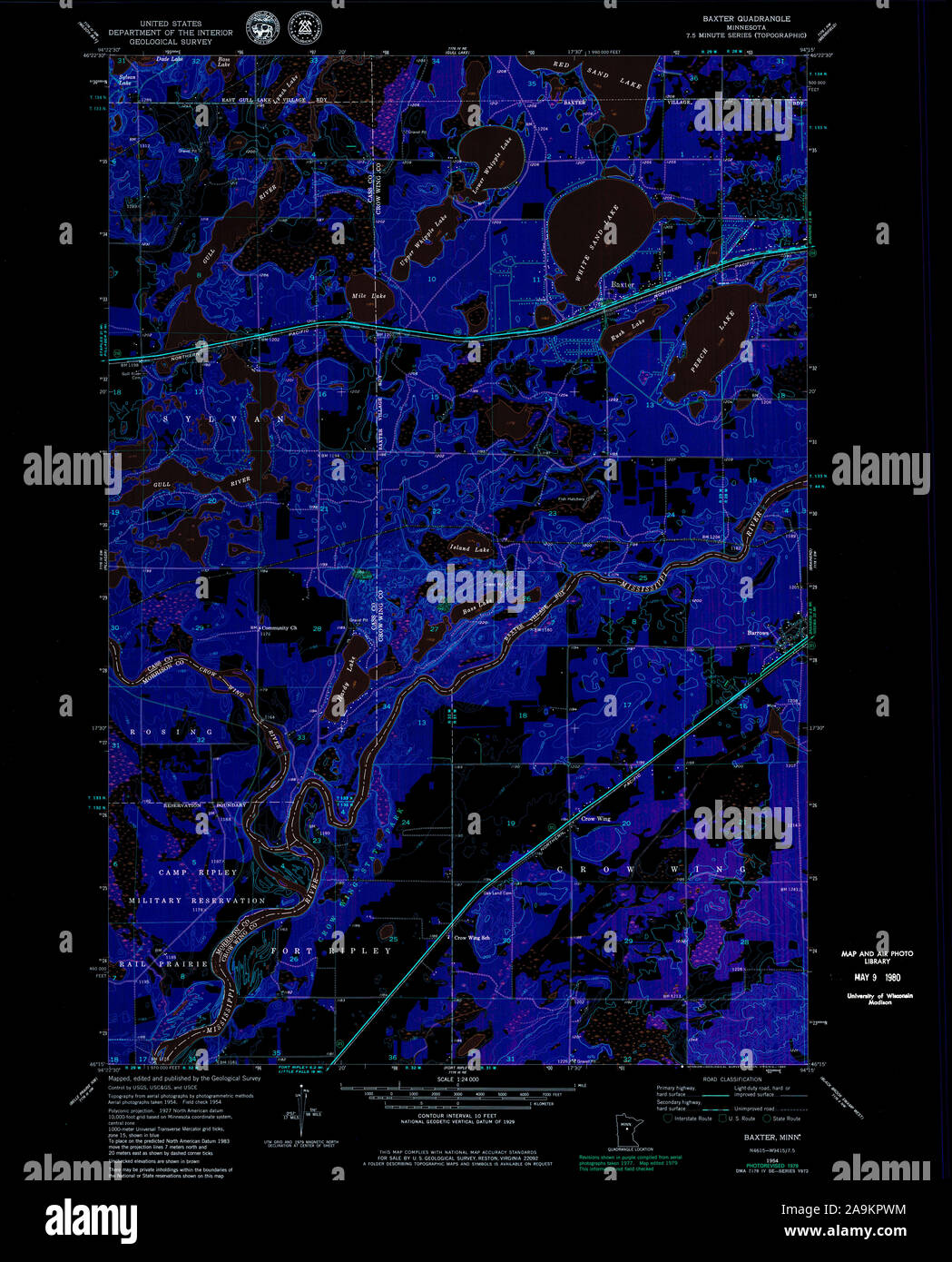 Map of baxter minnesota hi-res stock photography and images - Alamy