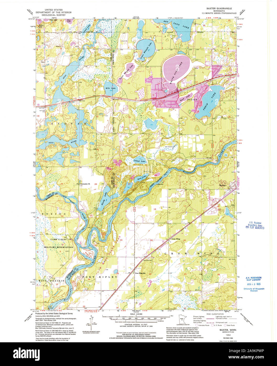 Map of baxter minnesota hi-res stock photography and images - Alamy