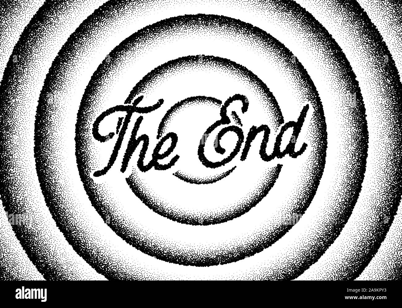 The end movie titles with circles and retro stipple style Stock Vector ...