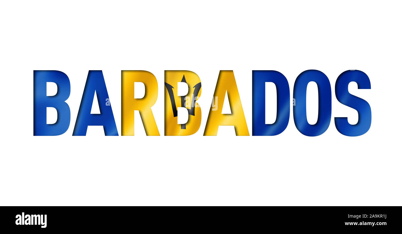 barbados flag text font. Nation symbol background Stock Photo - Alamy