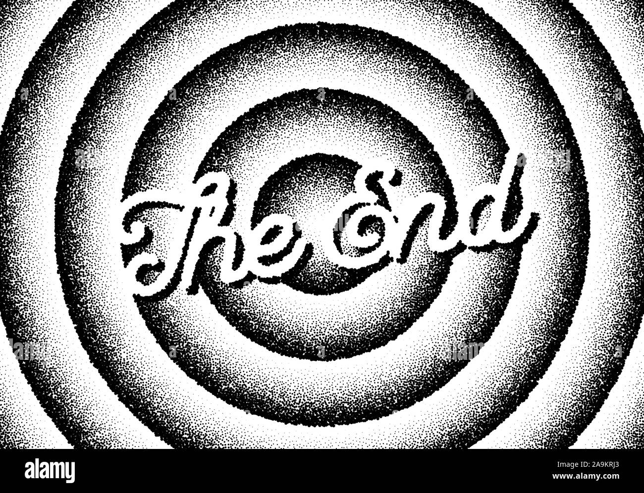 The end movie titles with circles and retro stipple style Stock Vector ...