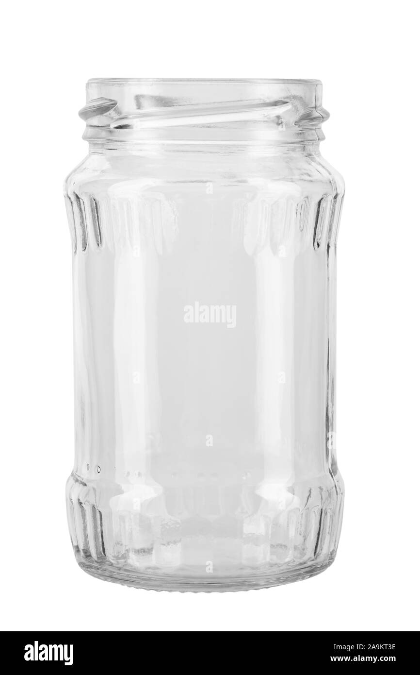 Empty glass jar isolated on a white background. file contains clipping ...