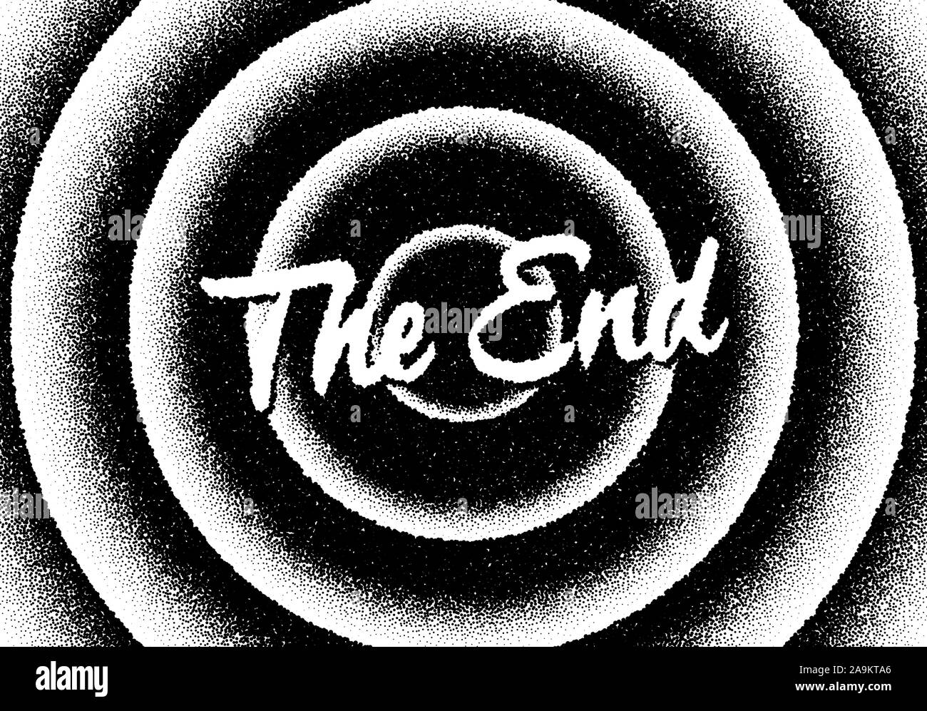 The end movie titles with circles and retro stipple style Stock Vector ...