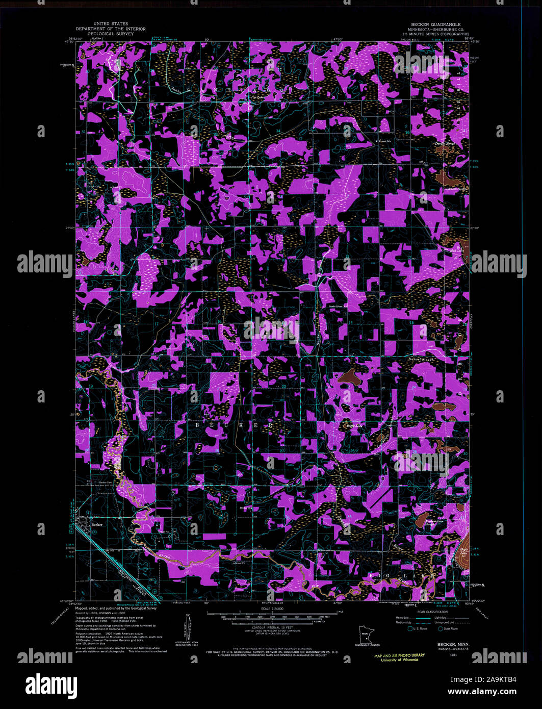 Map of becker minnesota hi-res stock photography and images - Alamy