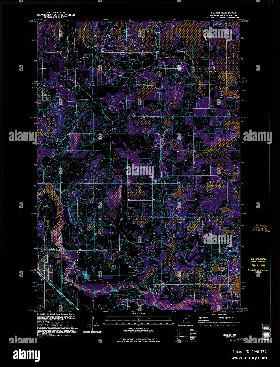 Map of becker minnesota hi-res stock photography and images - Alamy