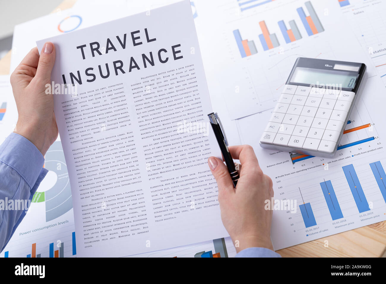 travel insurance concept, documents on the desktop Stock Photo - Alamy