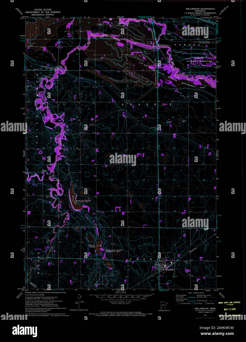 Map of bellingham minnesota hi-res stock photography and images - Alamy