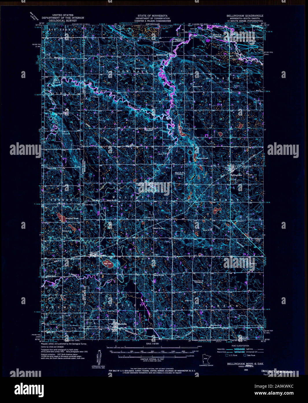 Map of bellingham minnesota hi-res stock photography and images - Alamy