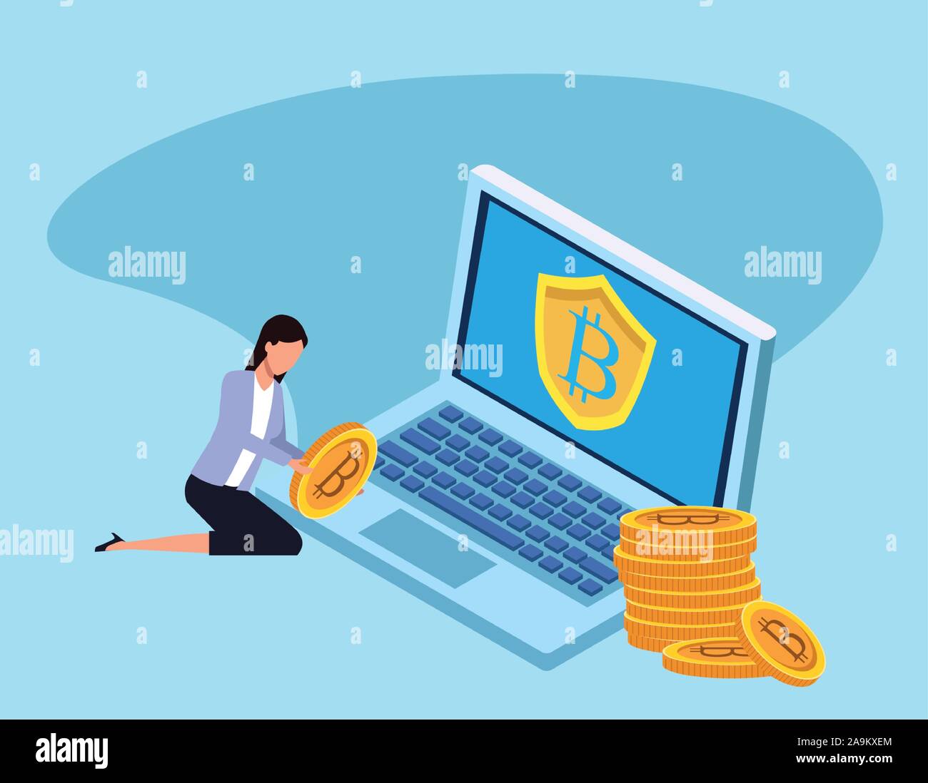 Businesswoman avatar laptop Stock Vector Images - Alamy