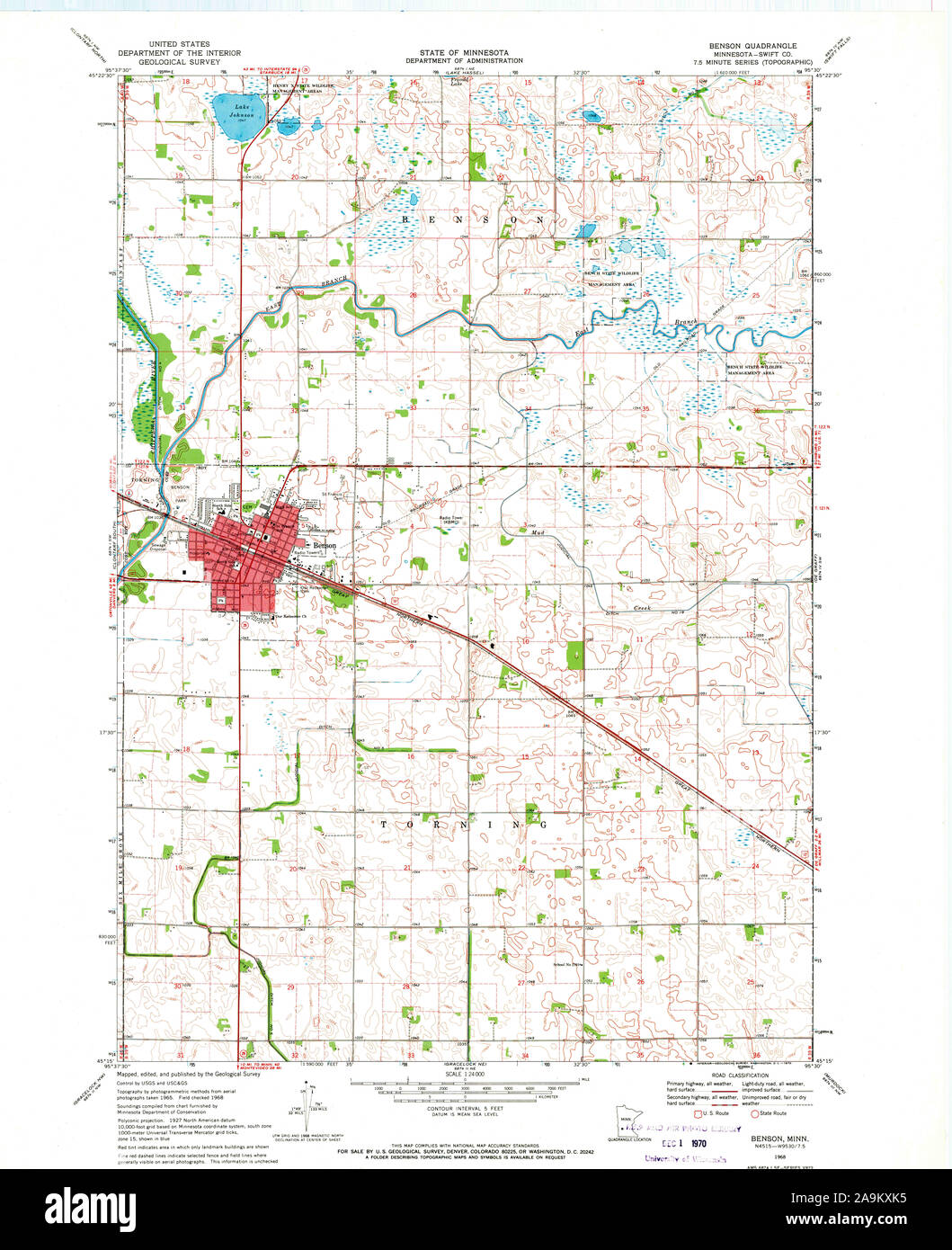 Map of benson minnesota hi-res stock photography and images - Alamy