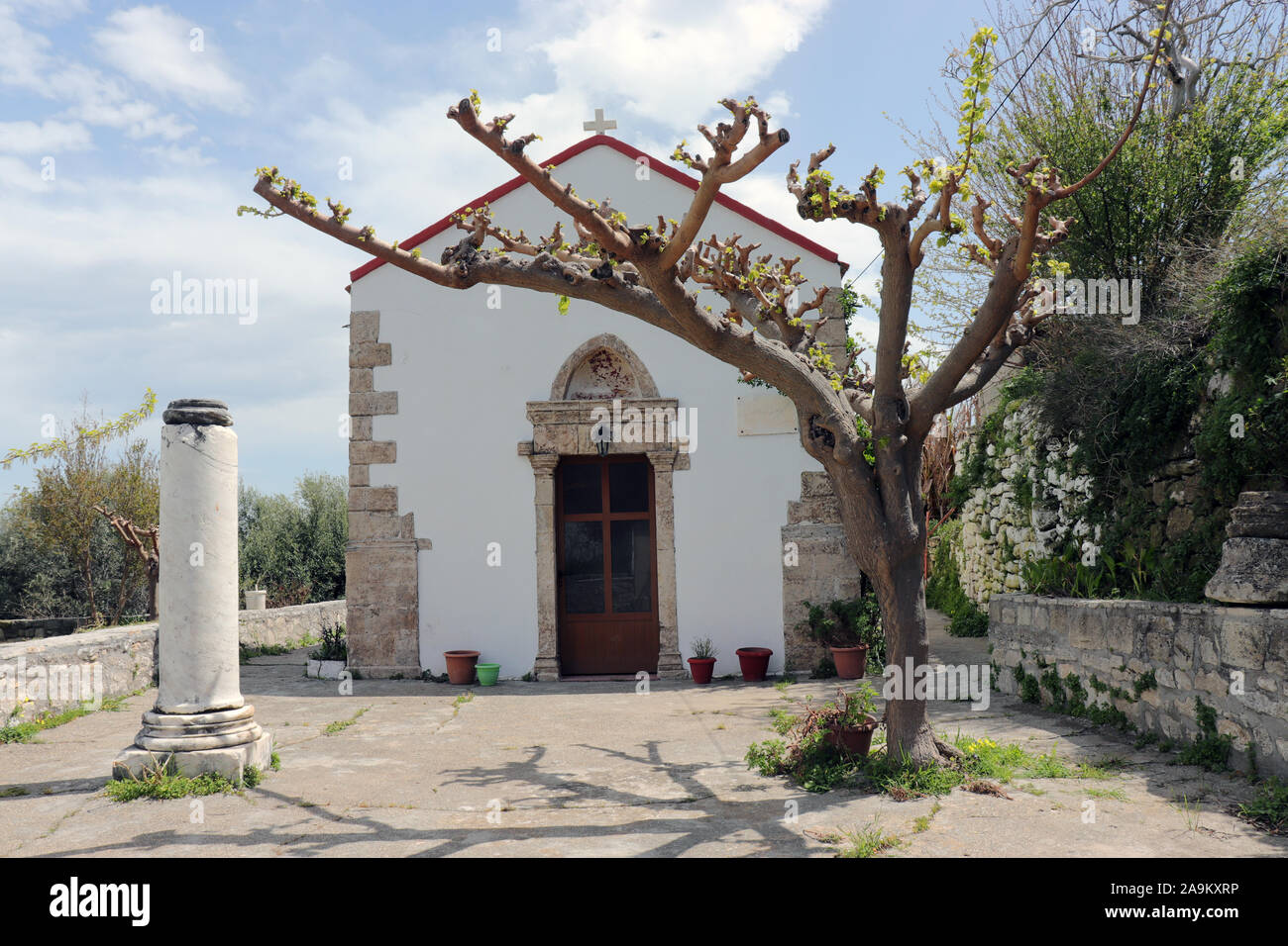 Roman Ruins and Church in Ancient Lappa Crete Stock Photo - Alamy