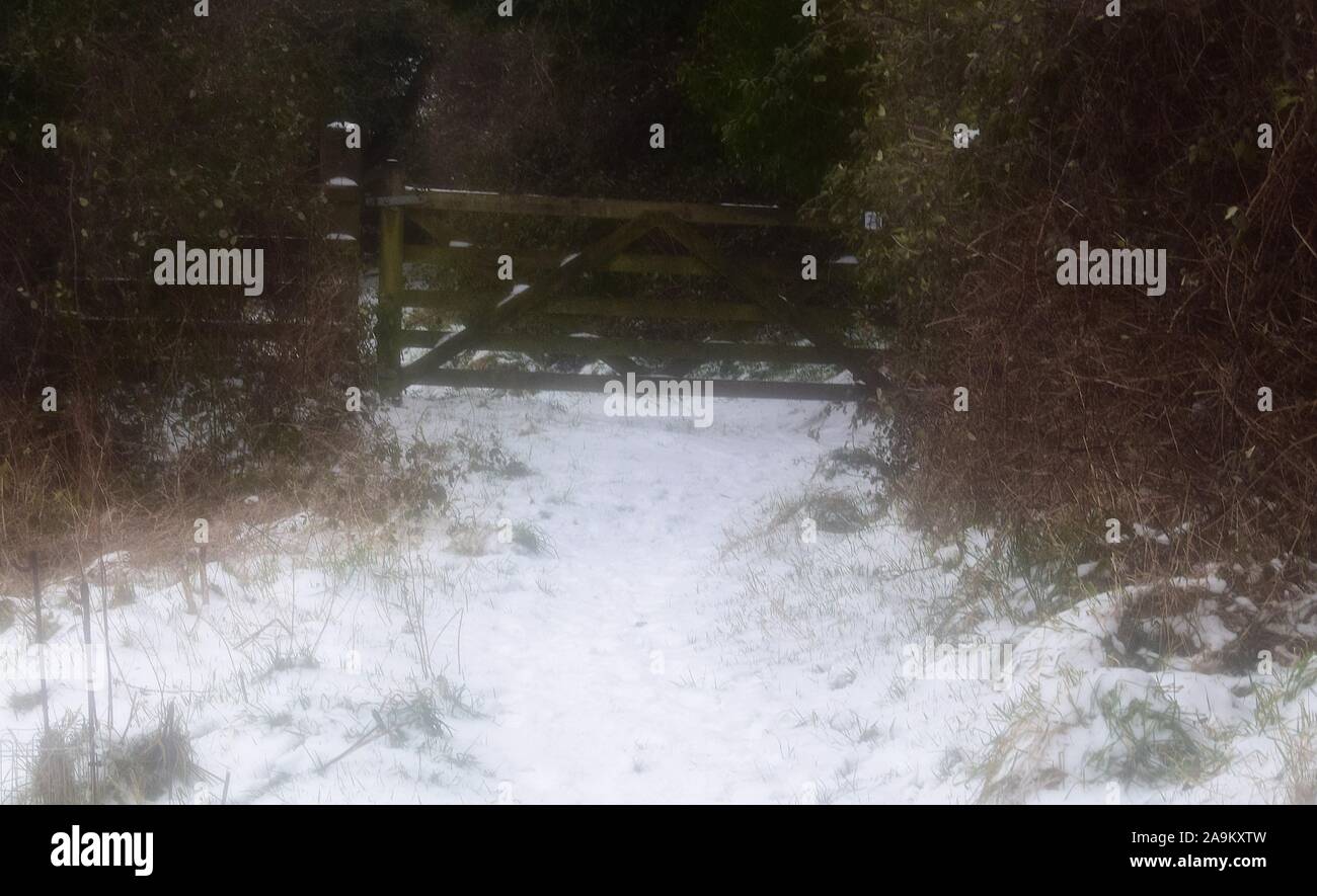 Cornwall lane snow hi-res stock photography and images - Alamy