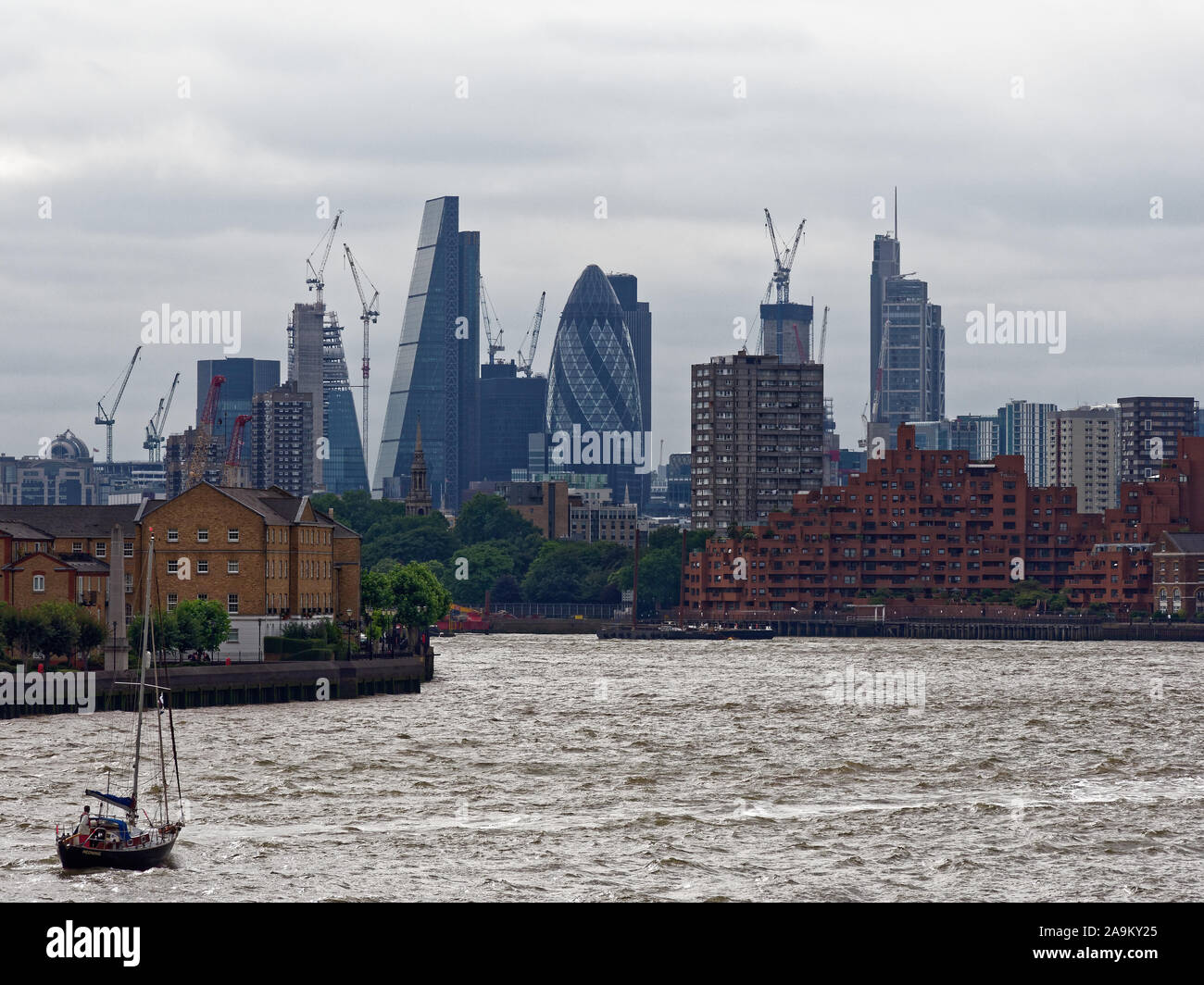View on Rotherhithe, the City of London and Wapping from Canary Wharf ...