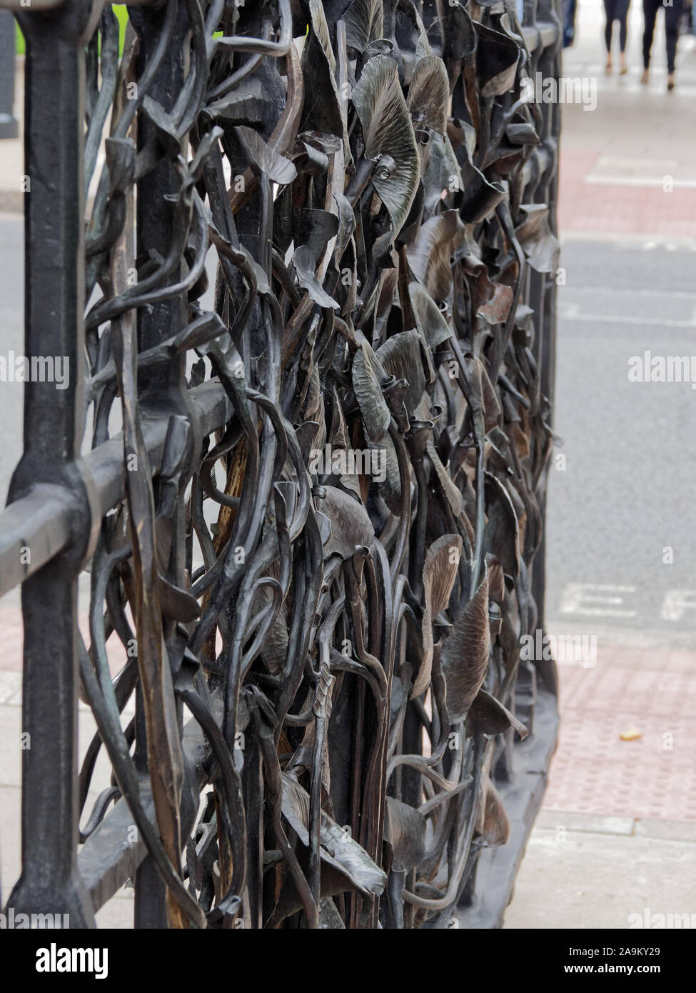 Artisanal iron gate in Westferry Circus, Canary Wharf, London, UK Stock ...