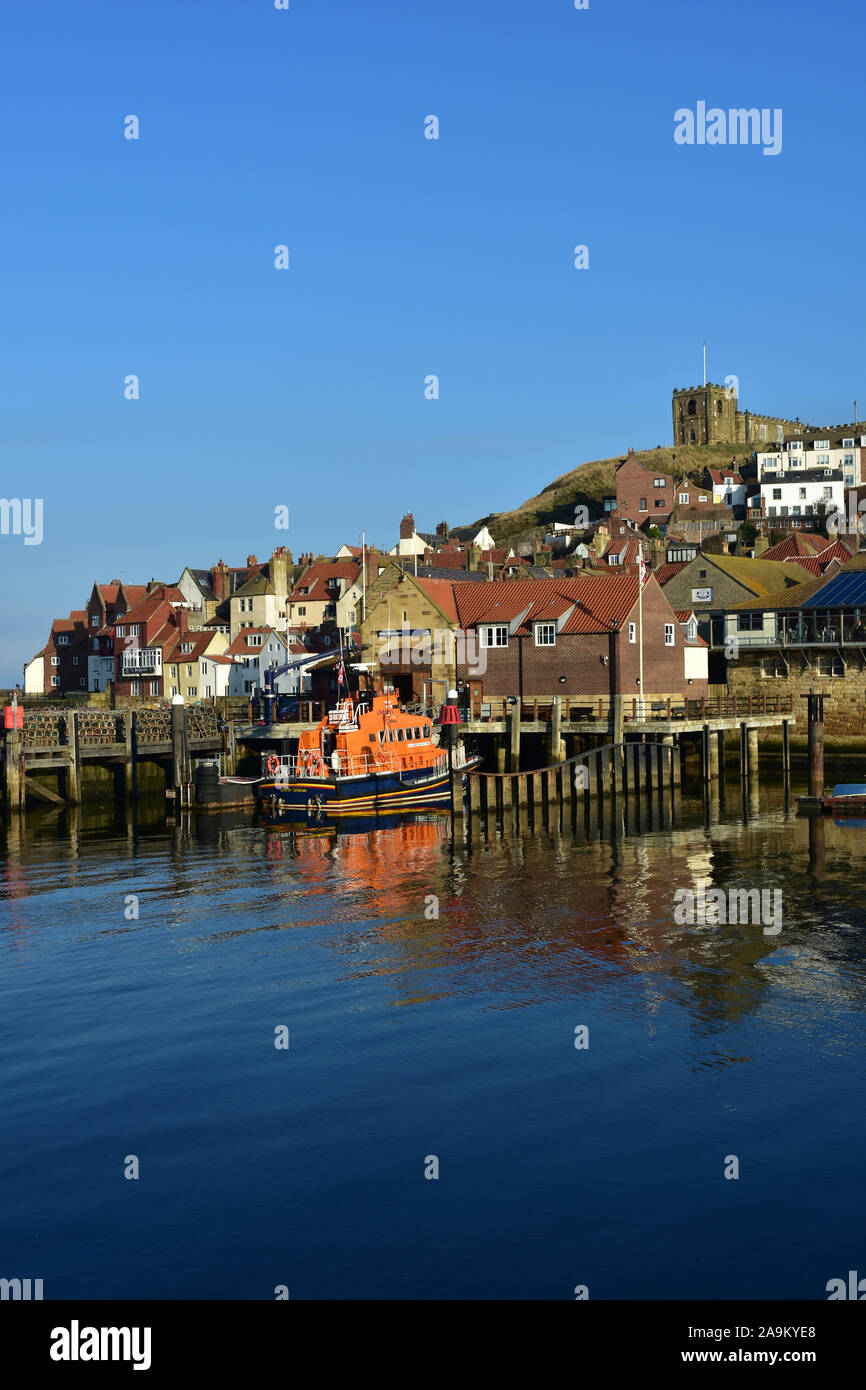 Whitby Lifeboat and harbour, North Yorkshire Stock Photo - Alamy