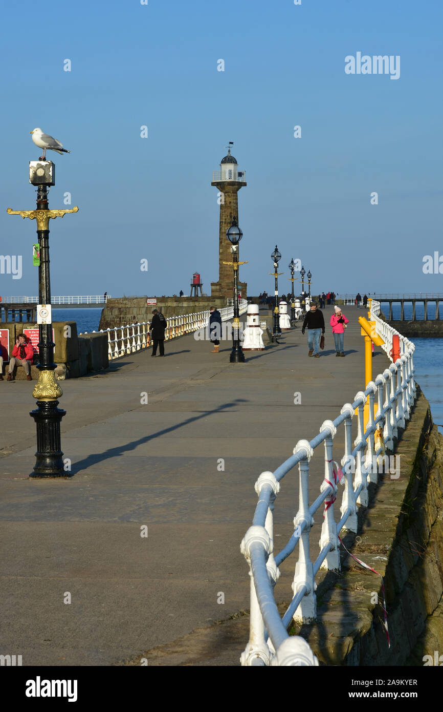 Whitby Pier, North Yorkshire Stock Photo - Alamy