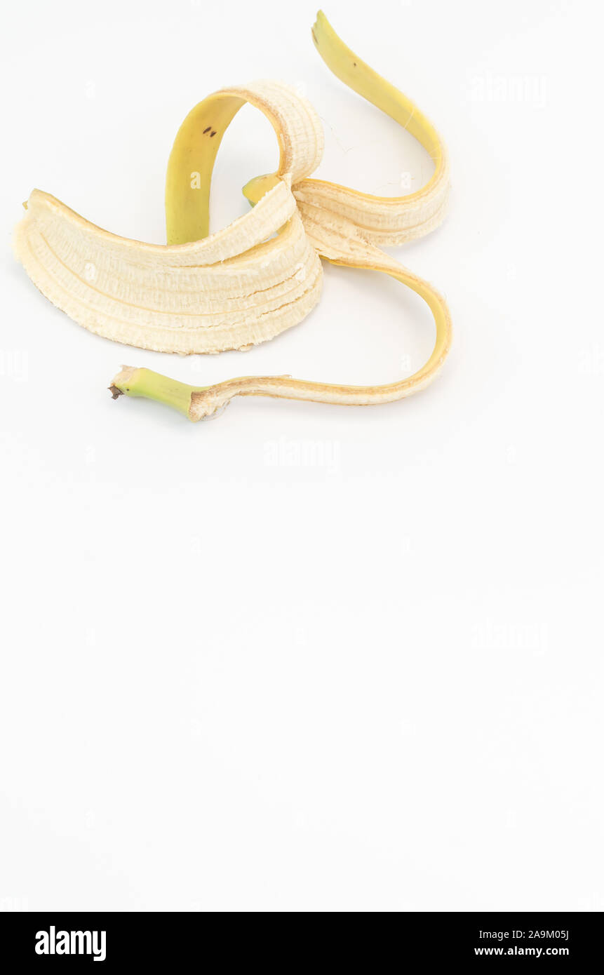 banana peel on a white background Stock Photo - Alamy