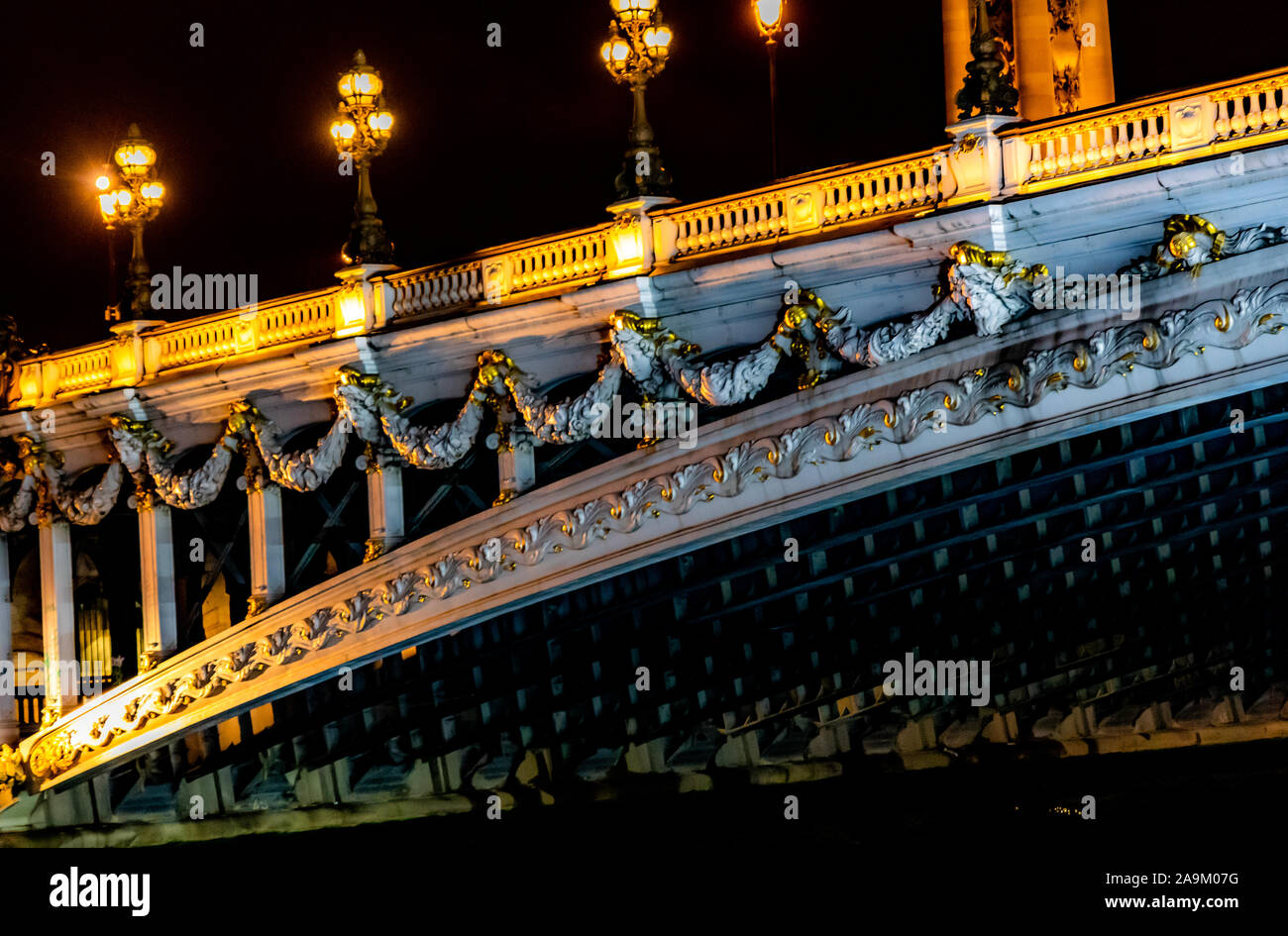 Paris by night, famous buildings Stock Photo - Alamy