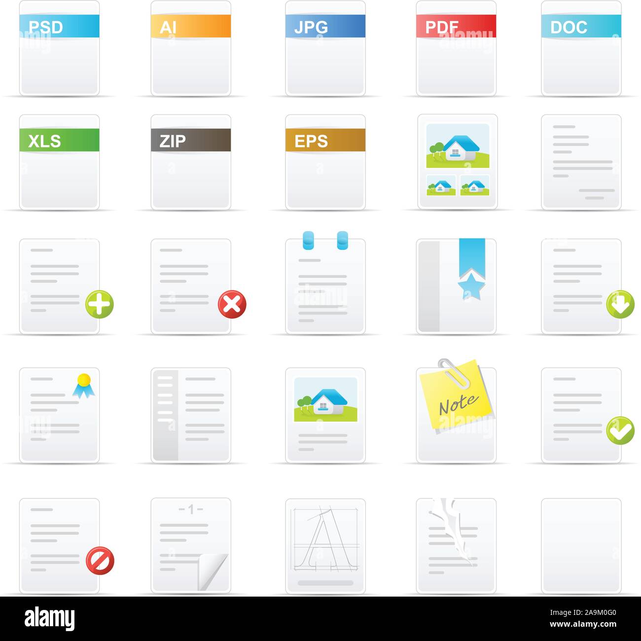 Nouve vector icons. Documents and Applications icon graphics Stock ...