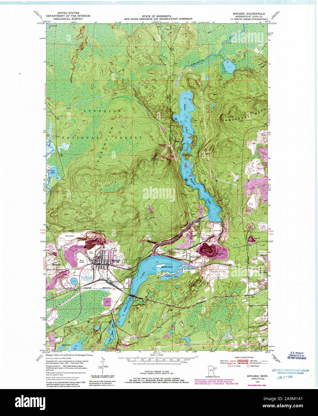 Map of biwabik hi-res stock photography and images - Alamy