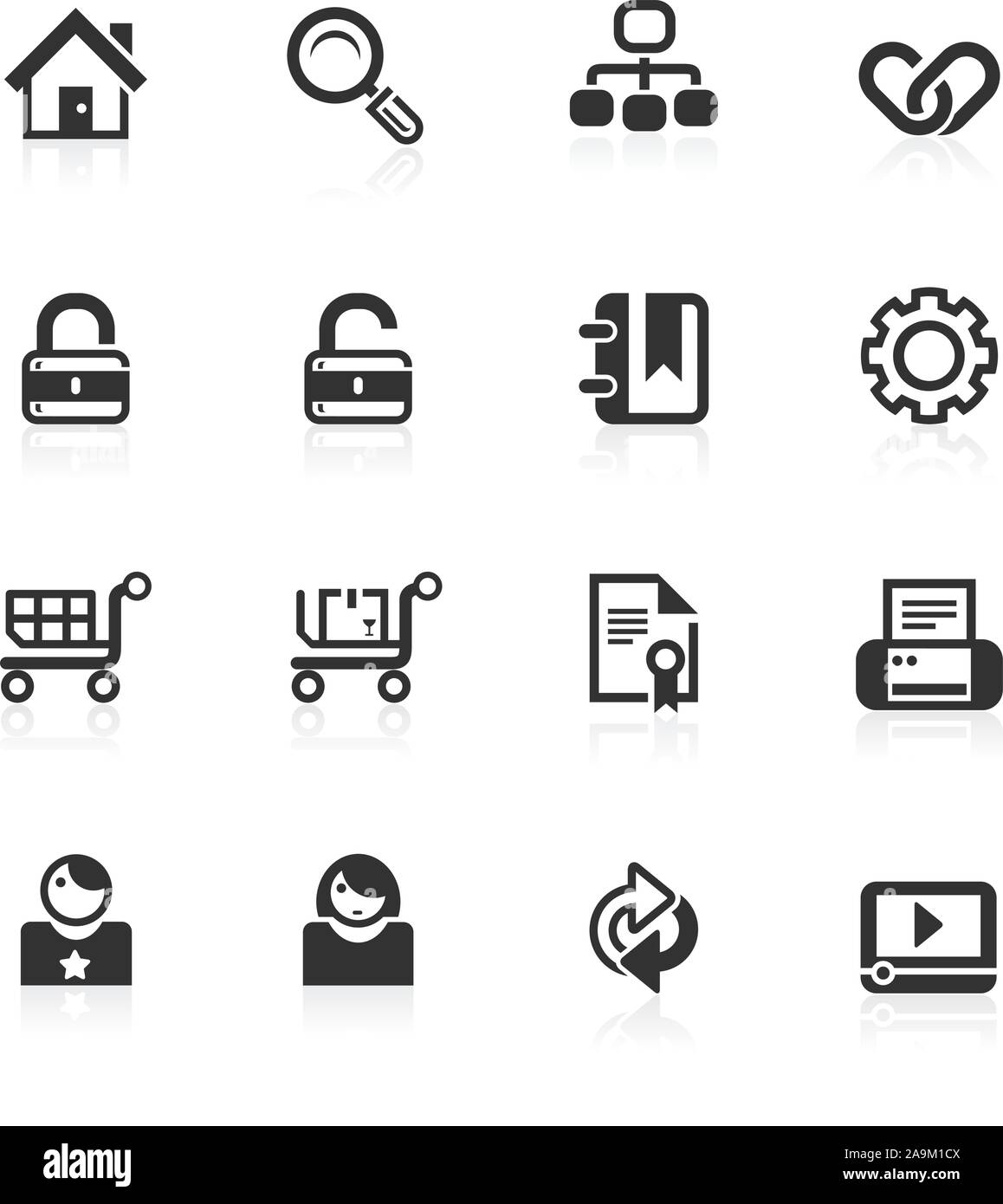 Web & internet vector icons set isolated over white background - minimo ...