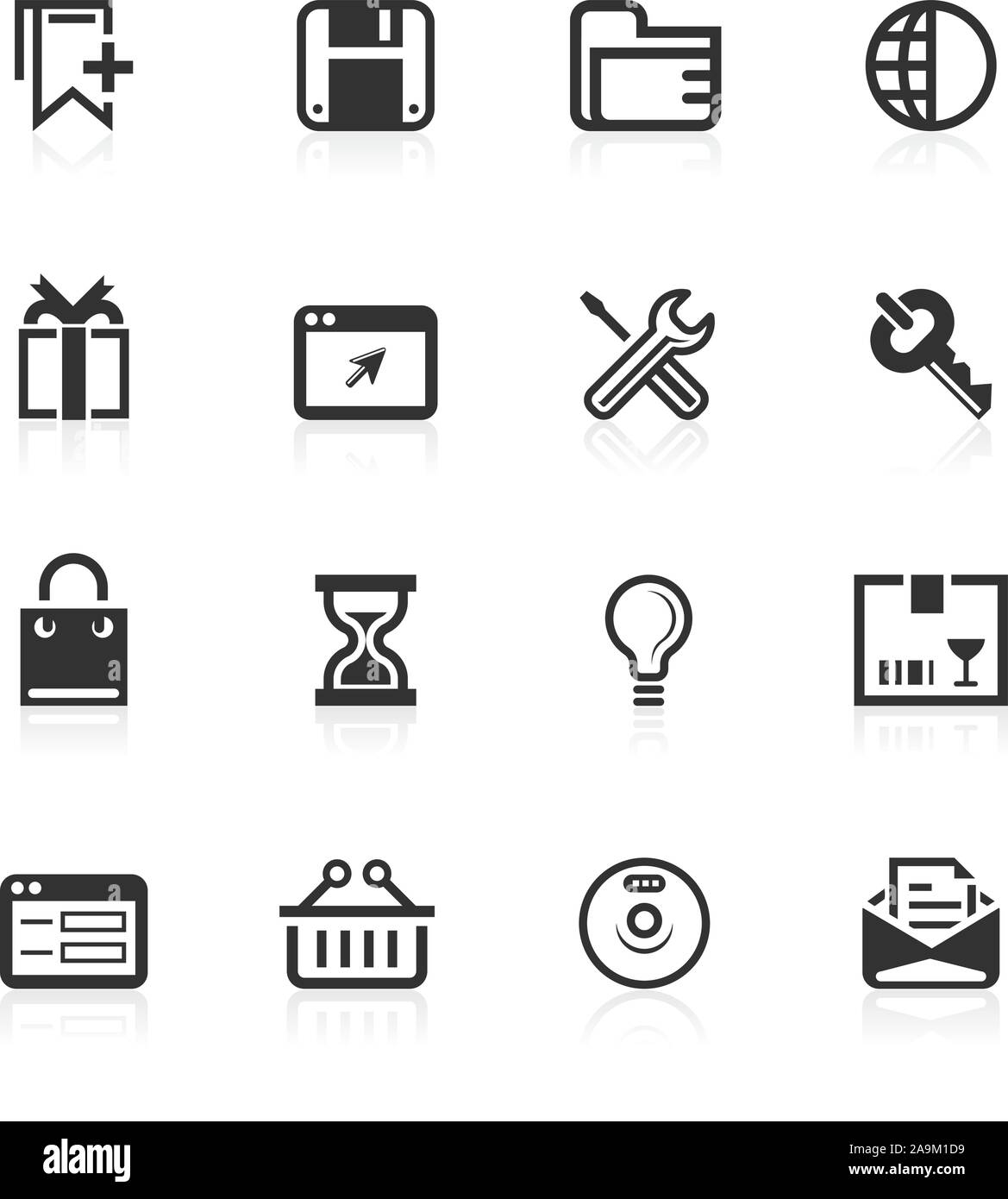 Web & Internet vector icons set isolated over white background - minimo ...
