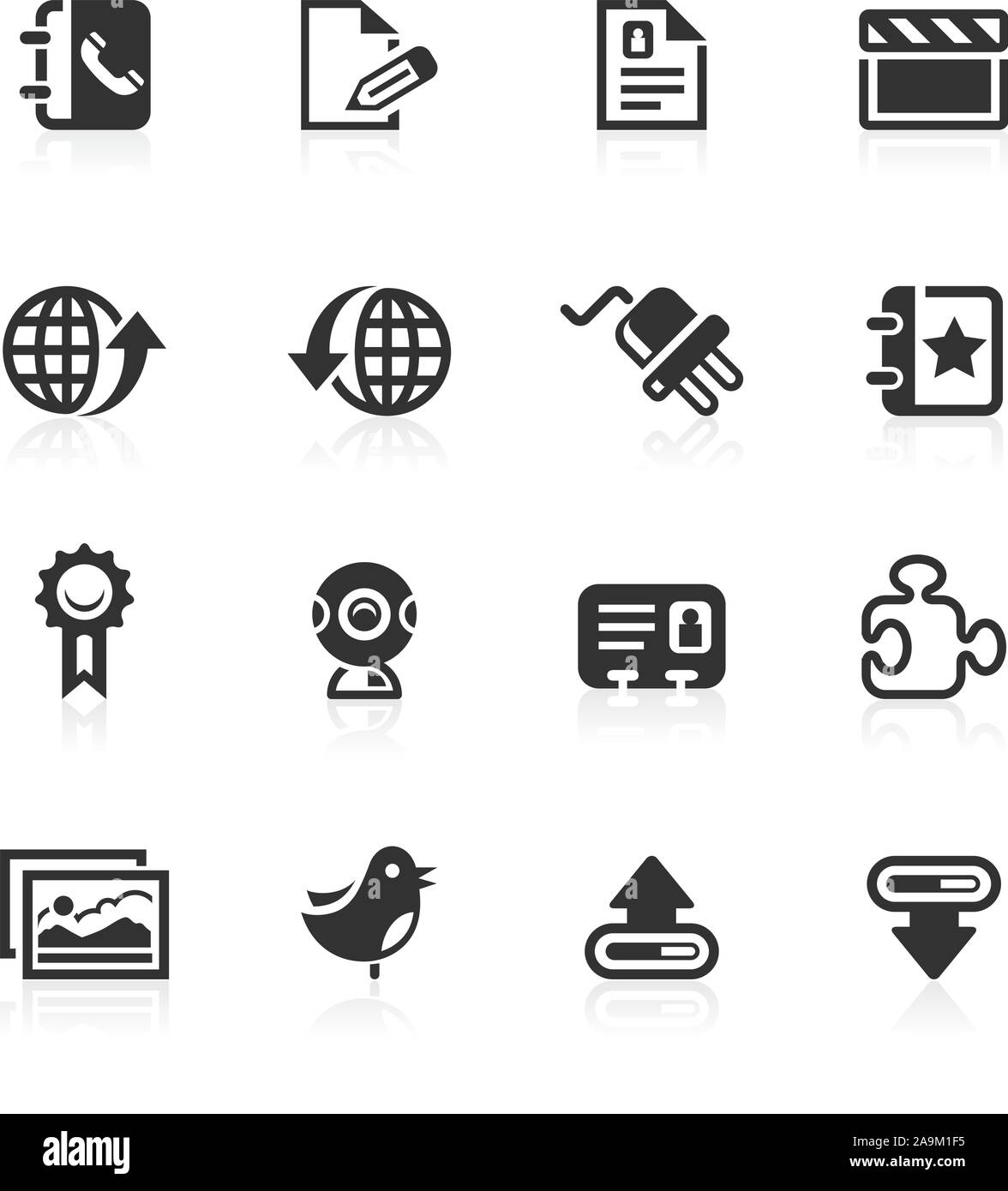 Web & Internet vector icons set isolated over white background - minimo ...