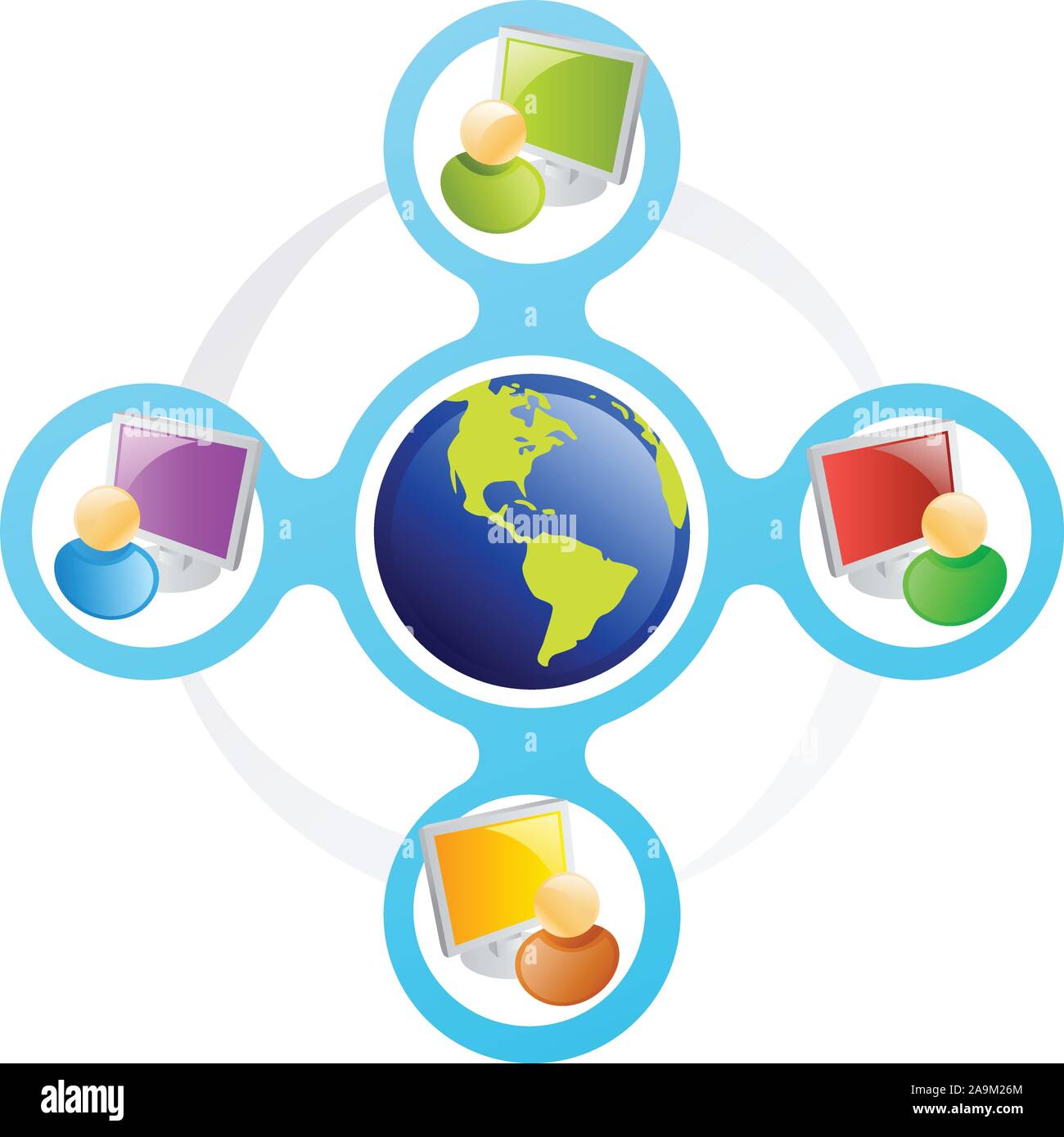 Business networking concept. isolated over white Stock Vector Image ...