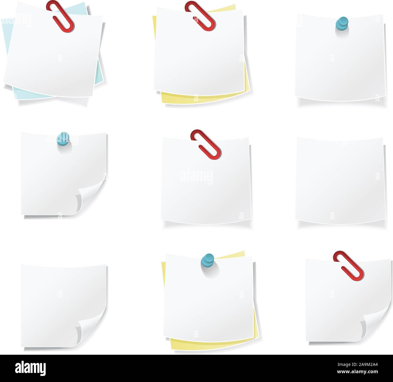 Various Post-it notes. shadows are in different layer Stock Vector ...