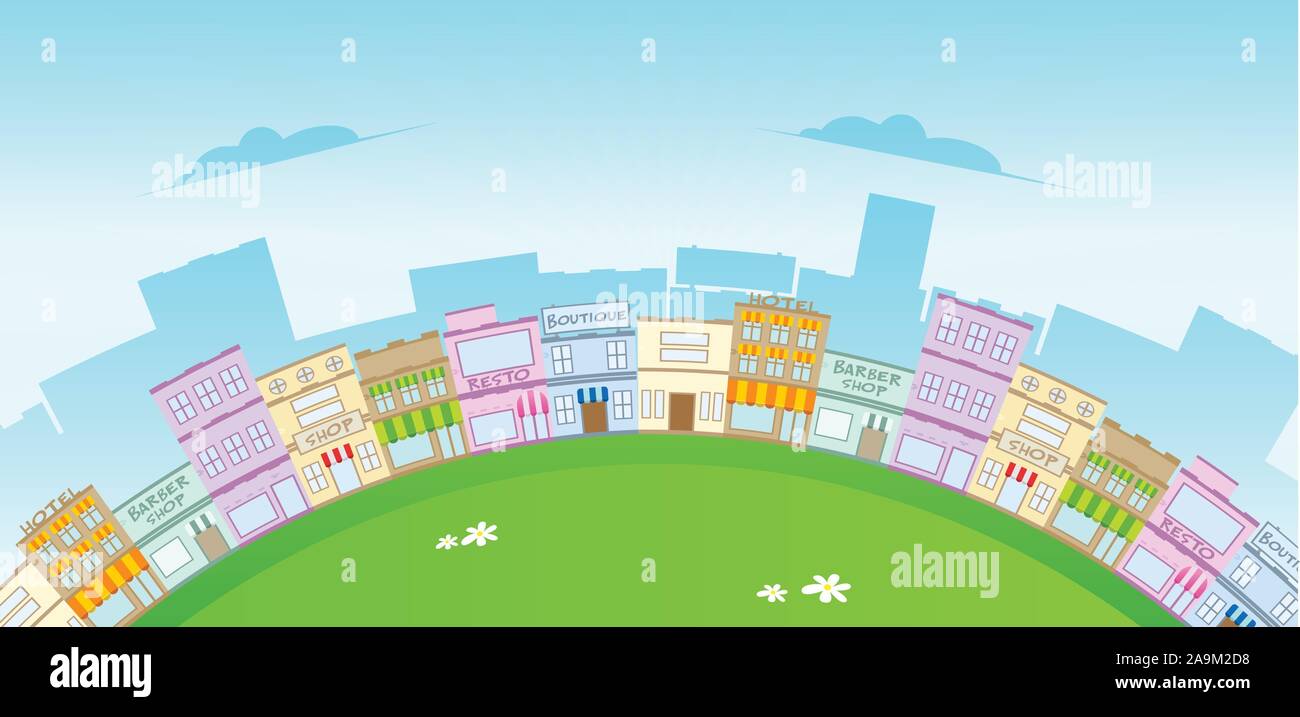 Urban streetscape illustration Stock Vector Images - Alamy