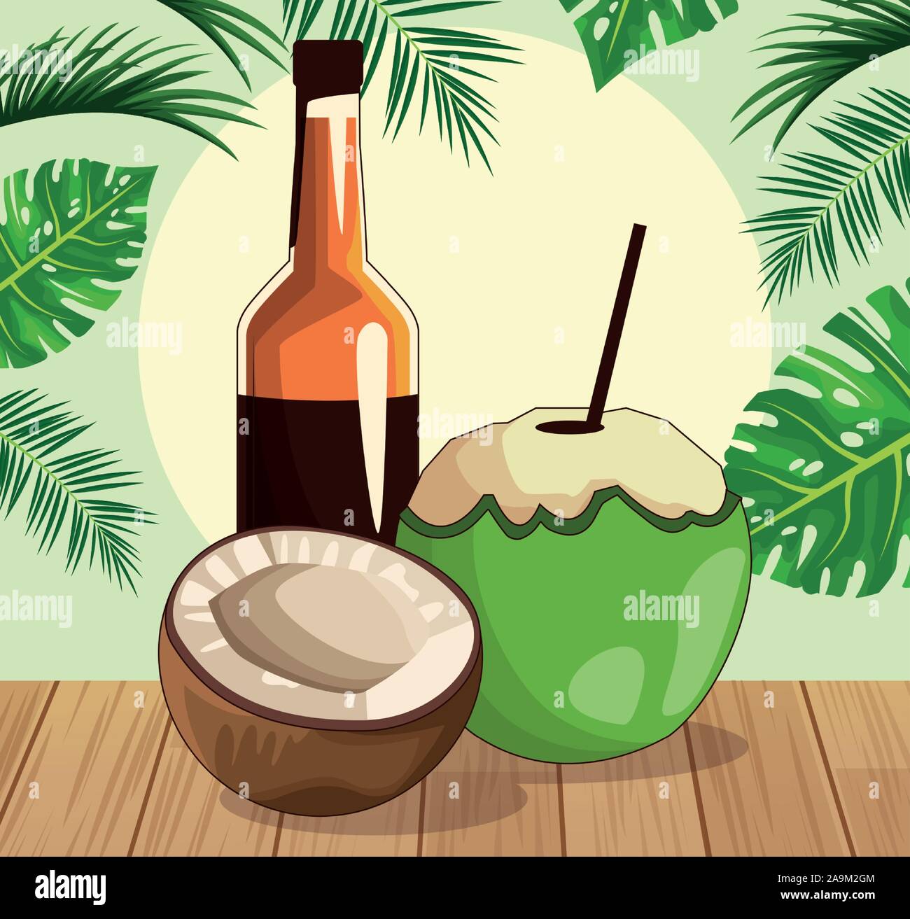 Coconut preparation Stock Vector Images - Alamy