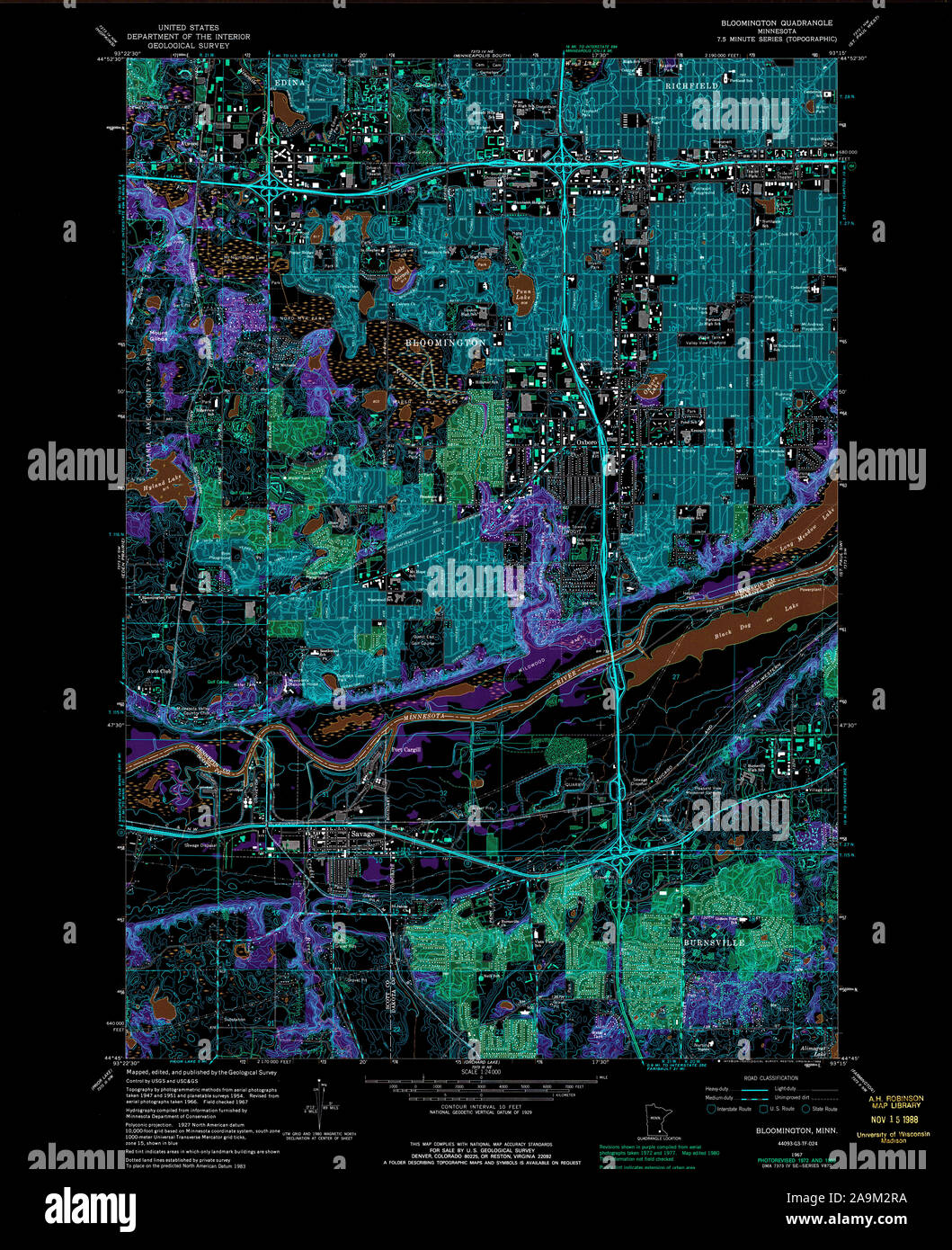 Map of bloomington minnesota hi-res stock photography and images - Alamy