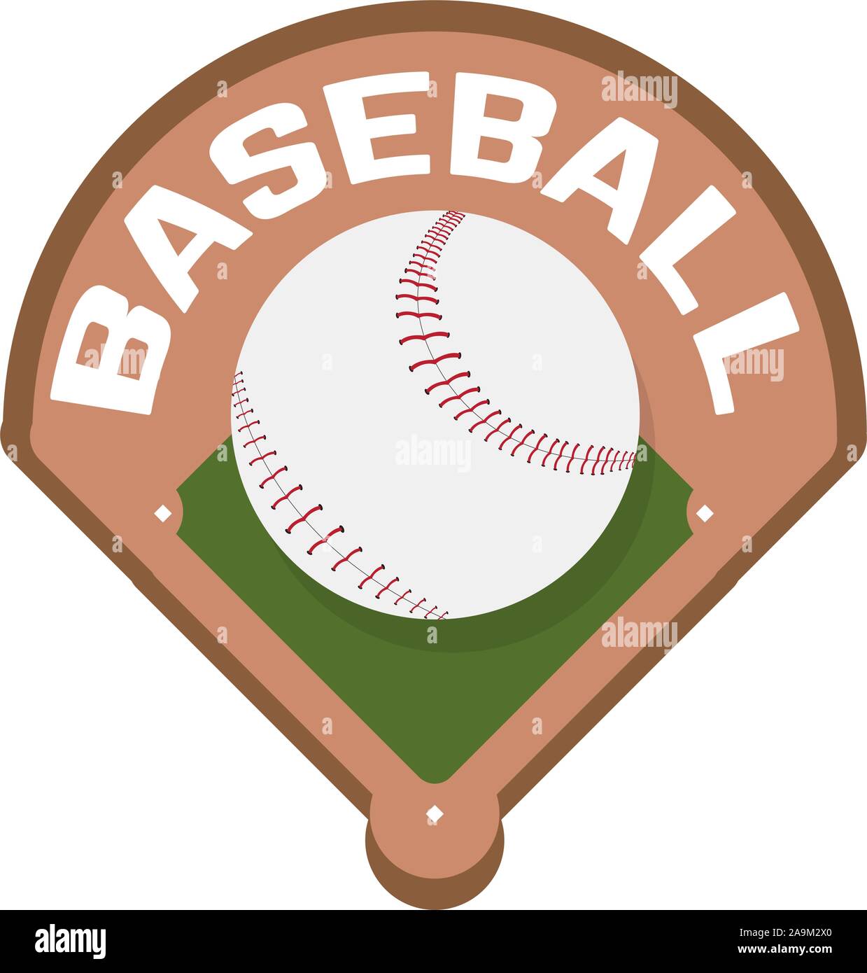 Baseball shield with a field base and ball - Vector illustration Stock ...